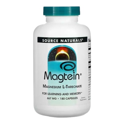 SourceNaturals源美L-苏糖酸镁专注大脑保健食品青少年记忆脑力在