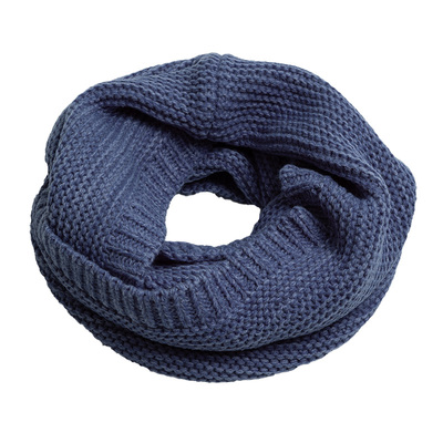 新款欧美时尚蓝色罗纹针织围脖冬