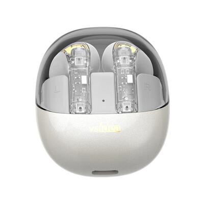 时尚透明超重低音真无线耳机大音量半入耳式ENC双麦克风降噪通用