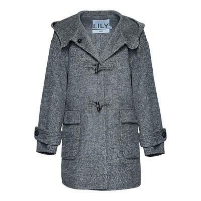 LILY羊驼毛连帽桑蚕丝毛呢外套