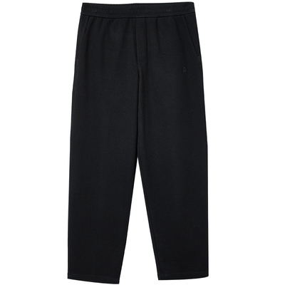 杰克琼斯男装春季休闲裤卫裤黑色刺绣宽松紧腰头纯色长裤子男士