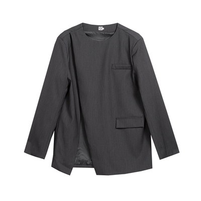 COLN秋季无领休闲宽松西装