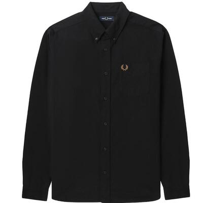 FRED PERRY男士休闲衬衫夏季英伦宽松纯色麦穗刺绣长袖衬衣M5516