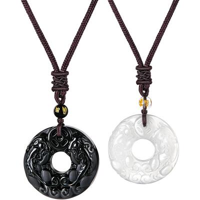 GLTEN男女通用玉髓/黑曜石吊坠