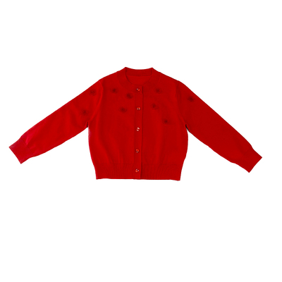 Qimoo/淇木25春季新款童装女童立体小花朵轻薄舒适开衫QSS1NP154A