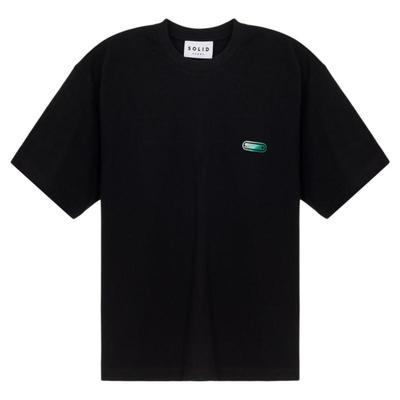 SOLID HOMME 春夏新款男士黑色休闲短袖圆领T恤银泰百货 301574