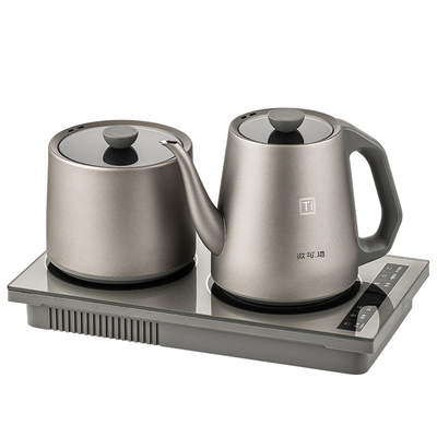 微可道纯钛烧水壶一体茶台嵌入式双上水煮茶器泡茶炉蒸茶煮茶器