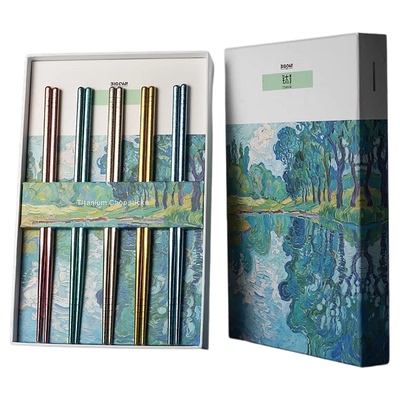 健康纯钛筷子耐高温防滑抗菌家用