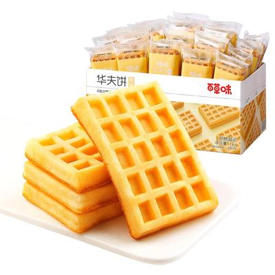 百草味华夫饼970gx2整箱营养早餐面包即食蛋糕健康零食