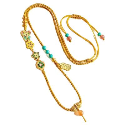 手工编织双耳如意锁吊坠挂绳男女