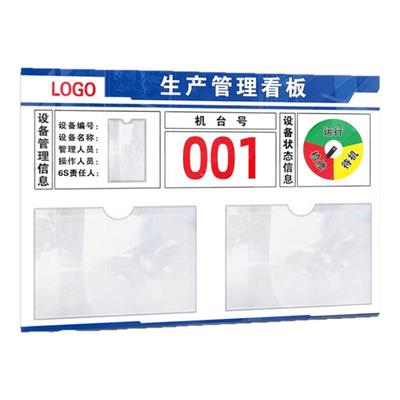 产品制造目视看板定制设备信息车间生产管理看板公示栏亚克力展示宣传栏设备运行状态标识牌注塑机器编号牌