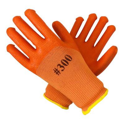 10双兴达毛圈加厚加绒劳保手套耐磨防滑防水塑胶保暖工作浸胶手套