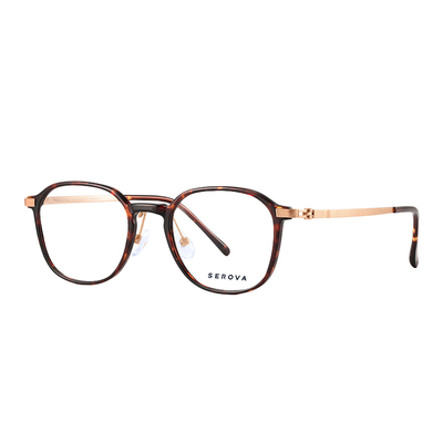 2025新款施洛华眼镜时尚复古超轻钛合金方圆框近视镜架度数SP1320