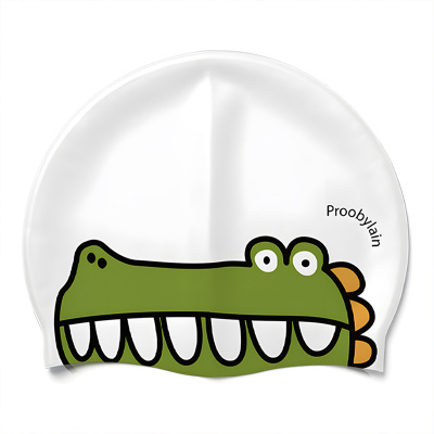 proobylain小鳄鱼硅胶泳帽加大版适合长发大头围舒适防水游泳帽