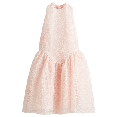 HM女装千金风连衣裙冬季法式刺绣无袖挂脖连身裙1282075