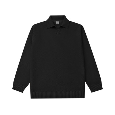 Madcloud春秋针织衫翻领毛衣男