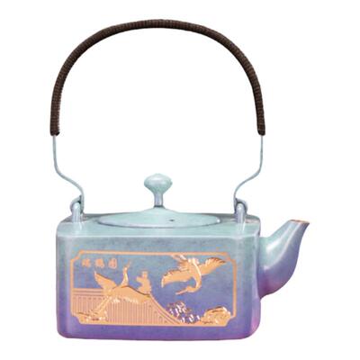 朱炳仁铜瑞鹤四方壶煮茶复古烧水铜壶茶壶春茶功夫茶具节日礼物