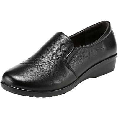 真皮平底女鞋红蜻蜓舒适