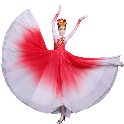 渐变开场舞大摆裙灯火里的中国风