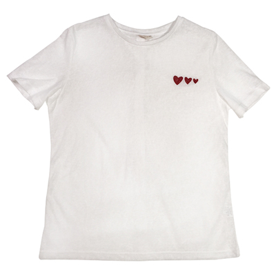 法式纯棉爱心基础款宽松短袖T恤