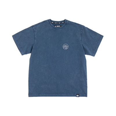 圣山服饰原创设计水洗做旧T恤宽松中性版型春夏潮流圆领短袖纯色