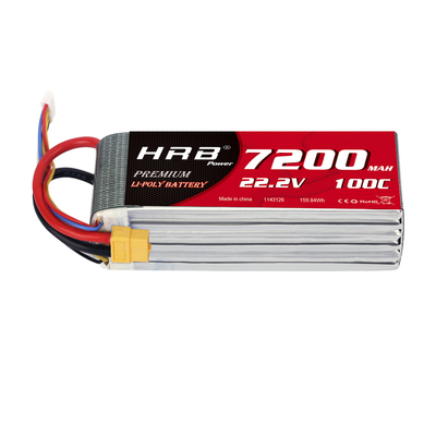 HRB航模电池HRB 6S 22.2V 7200mAh 100C Lipo Battery无人机锂电