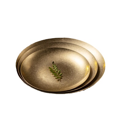 复古雪金浅盘不锈钢炸鸡薯条盘