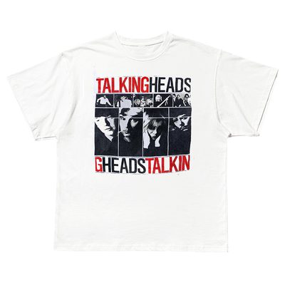 Talking Heads乐队美式复古oldschool潮流落肩慵懒风短袖T恤潮牌