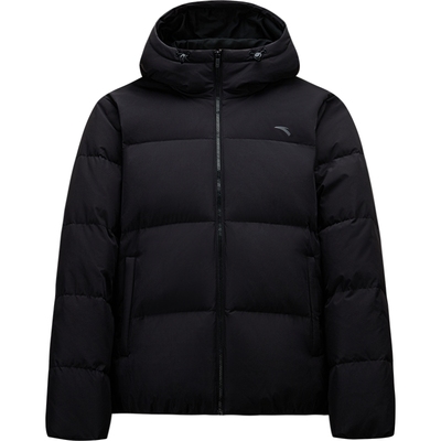 安踏防泼水羽绒服女士冬季新款保暖连帽短款面包服外套162547911