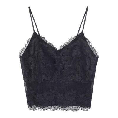 女士内搭外穿黑色蕾丝吊带背心