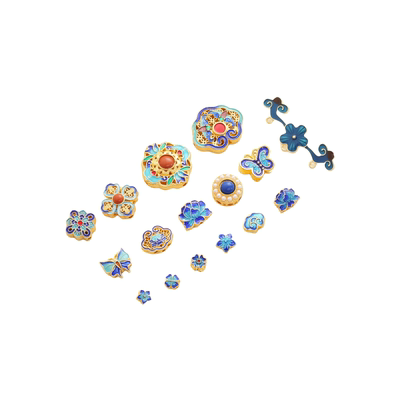 祢饰妮铜镀金强保色隔珠景泰蓝