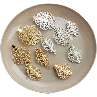 diy半成品蝴蝶古风银色簪娘发夹