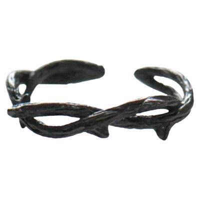 荆棘玫瑰戒指纯银花芽