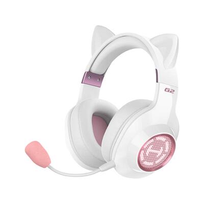 漫步者g2无线版猫耳头戴式耳机电竞游戏专用有线台式电脑蓝牙女生
