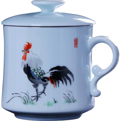 景德镇玉蝶国风手绘陶瓷泡茶杯