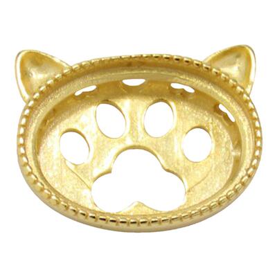 男女S925纯银DIY镶嵌猫头魔盒托