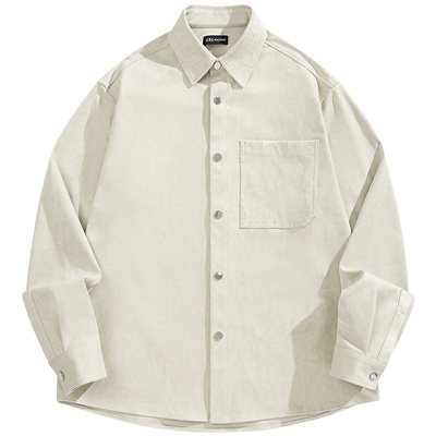 【商场同款】太平鸟男装 仿麂皮衬衫秋季时尚衬衣B1CHF3322