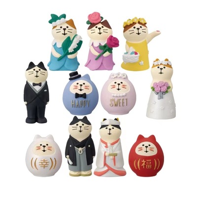 结婚礼物猫咪达摩少女心摆件