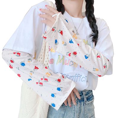 兔系列宽松冰袖女夏季冰丝亲肤
