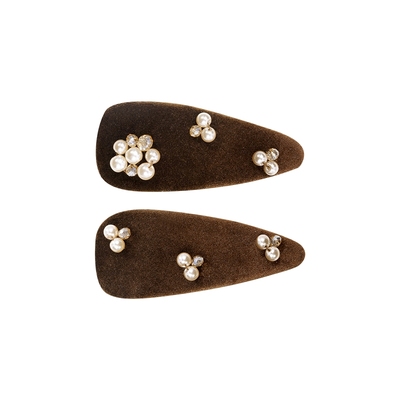 SHINE萱子秋冬学院风棕色小边夹