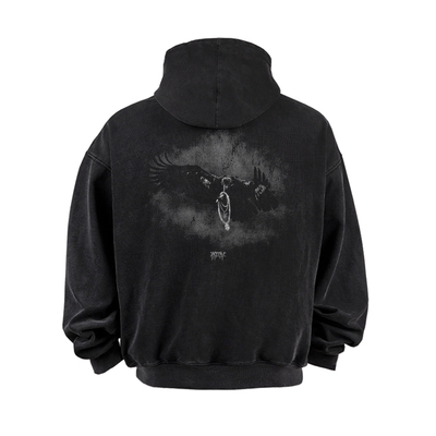 RC美式复古侃爷水洗重磅连帽卫衣