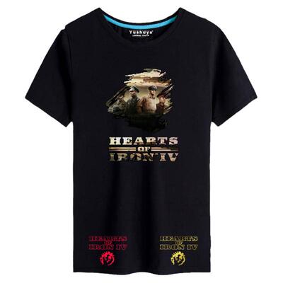 steam游戏钢铁雄心4短袖t恤衫男女夏季纯棉半截袖学生体恤上衣服