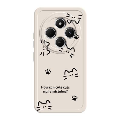 适用红米14R手机壳MI14redmi新款保护壳全包防摔redmi十四硅胶手机套磨砂线条猫咪xiaomi14C专用软壳外壳网红