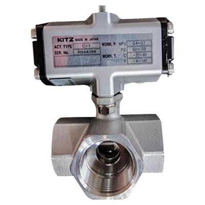 日本KITZ316不锈钢三通气动球阀