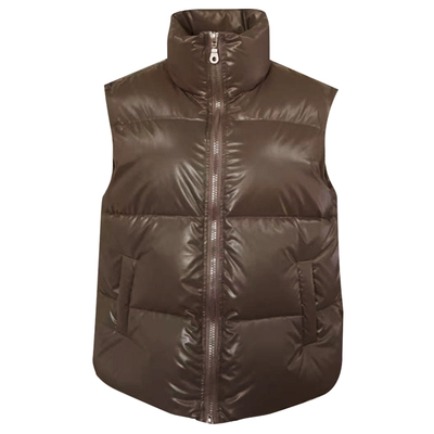 90白鸭绒皮马甲加厚羽绒马甲背心