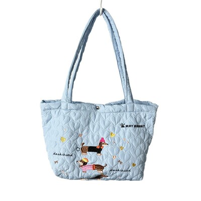 MAYRABBIT韩系刺绣单肩托特包