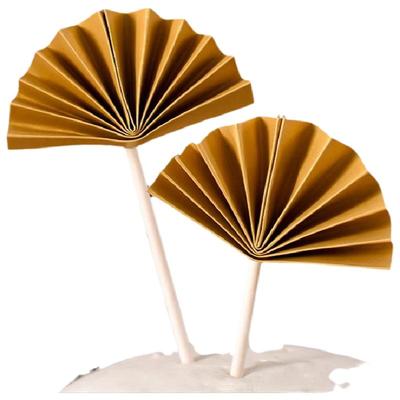 折扇子蛋糕装饰插牌福字中国风插件祝寿老人梅花烘焙蛋糕派对装饰