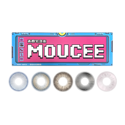 MOUCEE美瞳日抛10片小直径无锁边蓝色美瞳彩色隐形近视眼镜女官网
