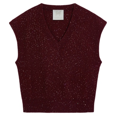 MARELLA 2025秋冬女装无袖绵羊毛混纺毛针织衫背心3356045502