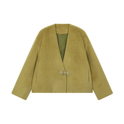 新中式苏力羊驼羊毛短款毛呢外套